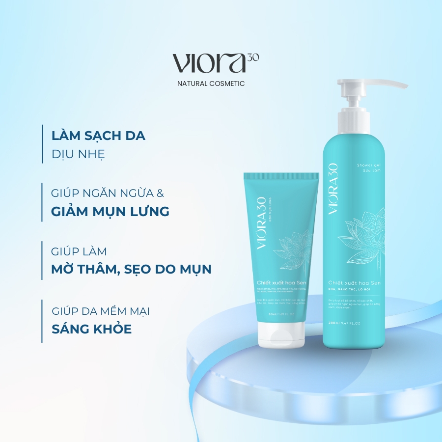 Combo Sữa tắm & Kem mụn lưng Viora 30 | Viora Việt Nam